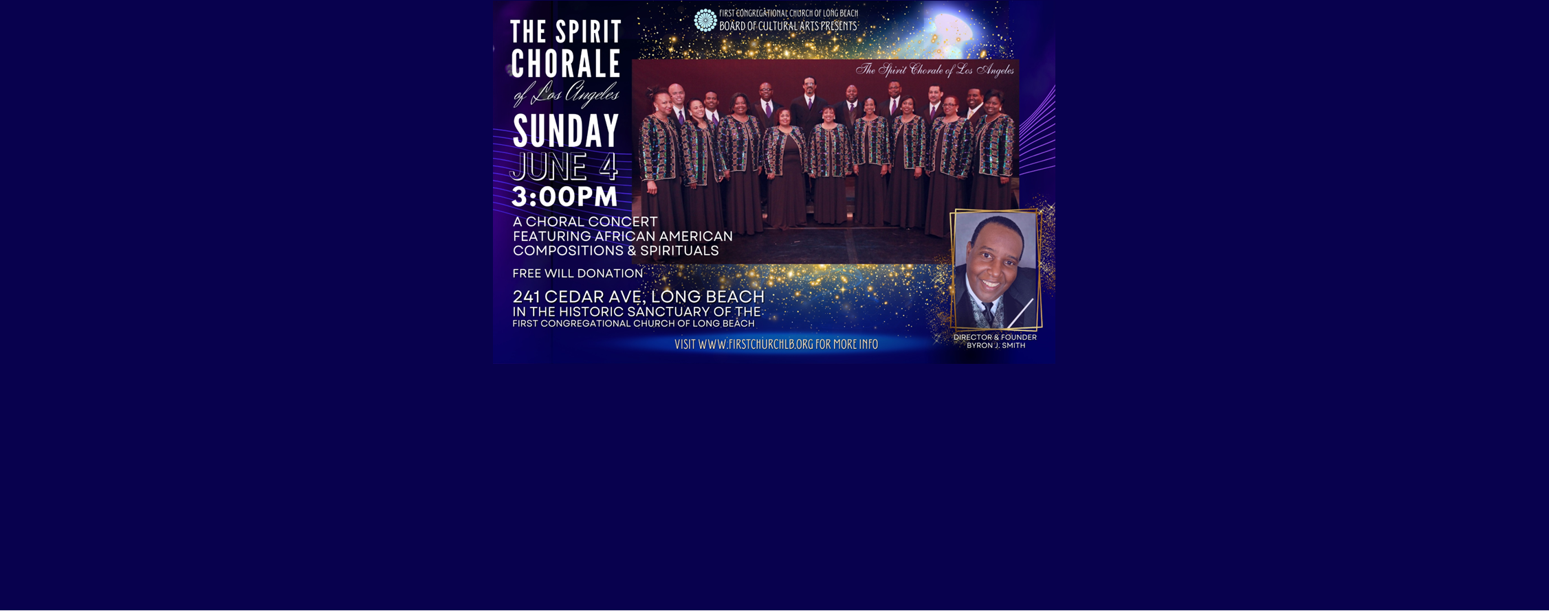 Spirit Chorale banner | First Congregational Church of Long Beach